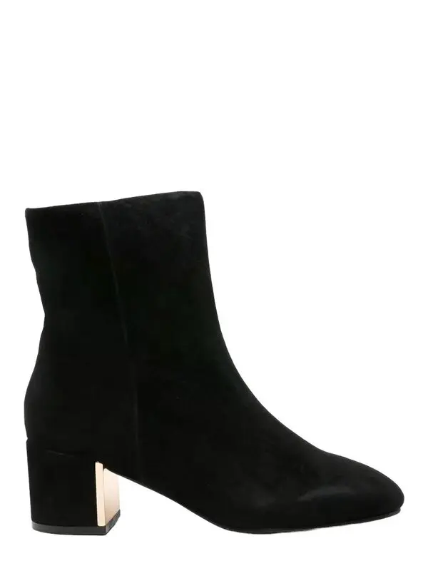 ALMA EN PENA Suede-finish Block-heel Ankle Boots - Black