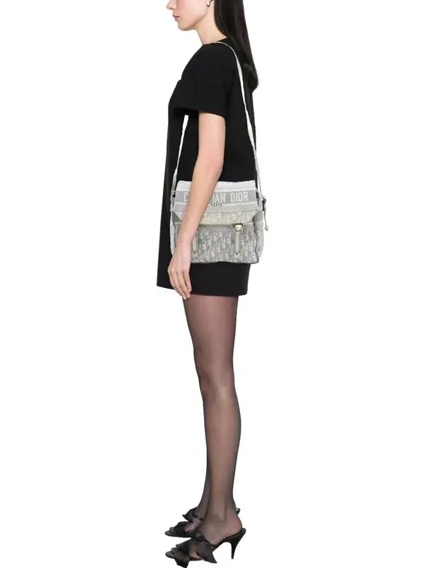 Dior 2021 Medium Oblique Canvas Diorcamp Bag Crossbody Bag - Grey