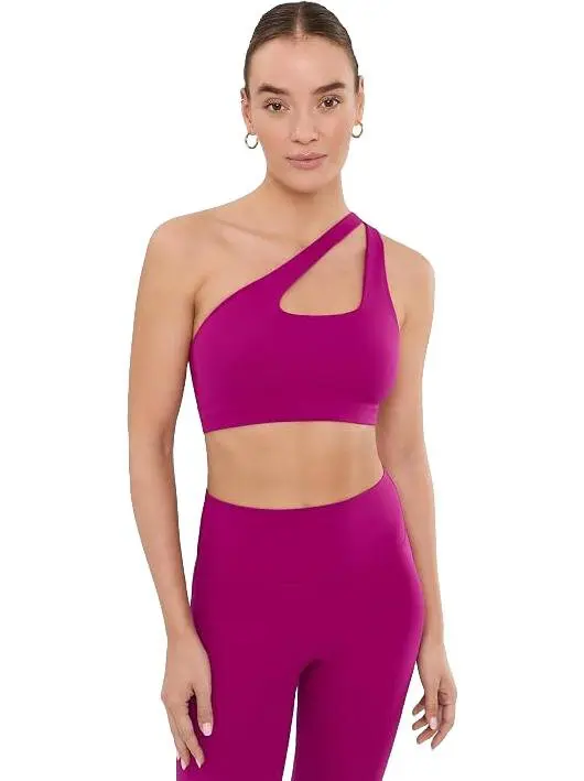 Nike Zenvy Asymmetrical Light Support Sports Bra Bra - True Berry/white