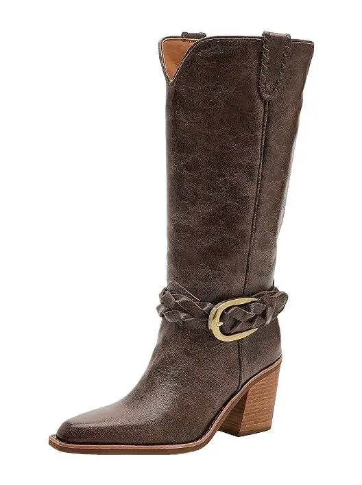 FRYE AND CO. Ashlyn Belted Boots - Brown