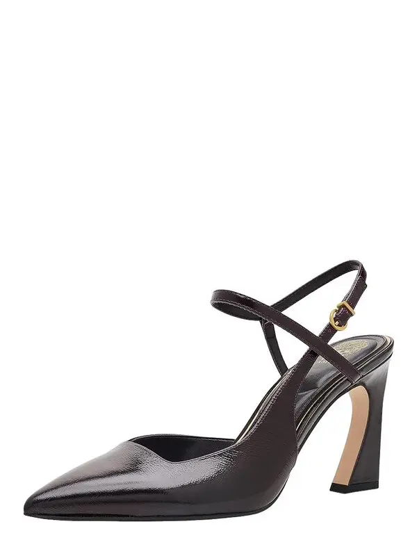Vince Camuto Bevarin Strappy Block Heel Pumps Sandals - Cherry Cola