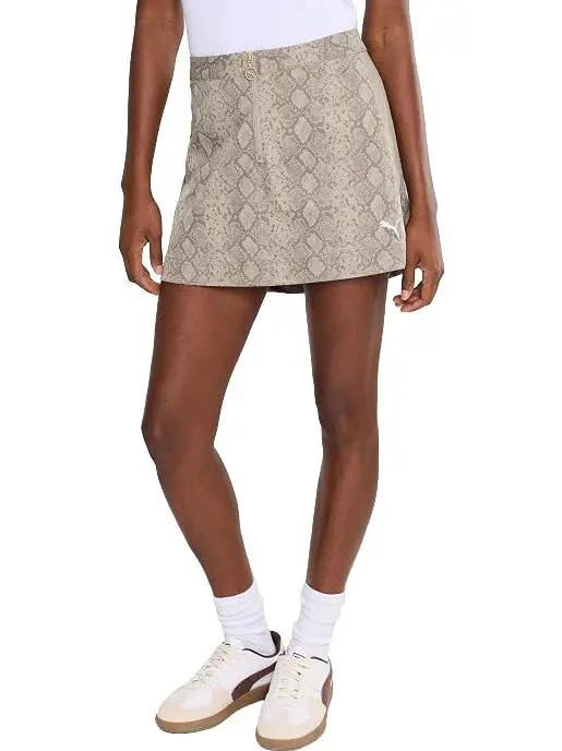 PUMA T7 Snake Print Skirt Skirt Black - Mouse Gray