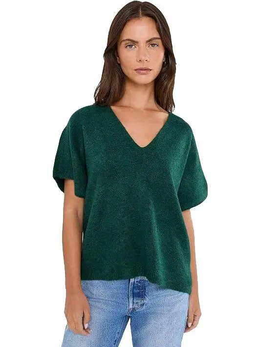 Vince Camuto V-neck Short Sleeve Boxy Top Clothing - Wise