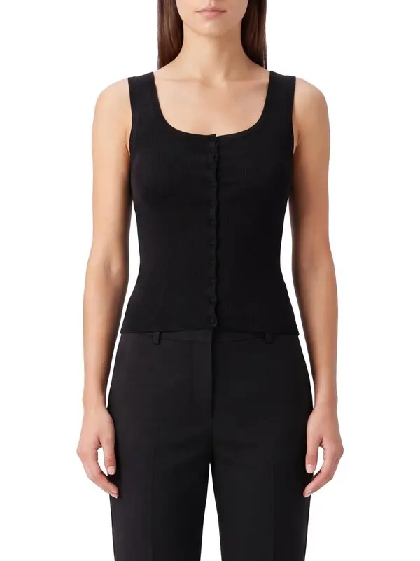 Gimaguas Oscar Slim Fit Jersey Top With Square Neck And Off-the-shoulder Design - Black
