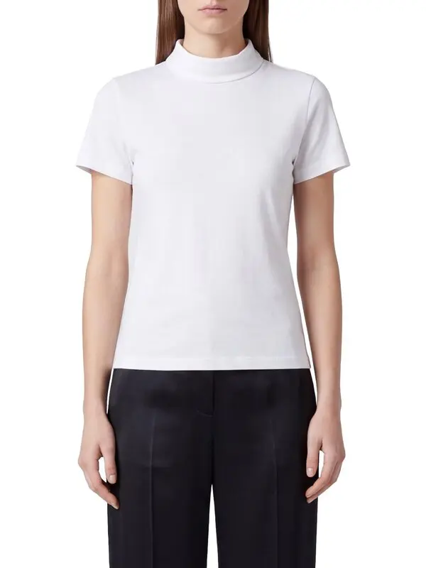 Givenchy Slim Fit Short-sleeved Cotton Turtleneck Top - White