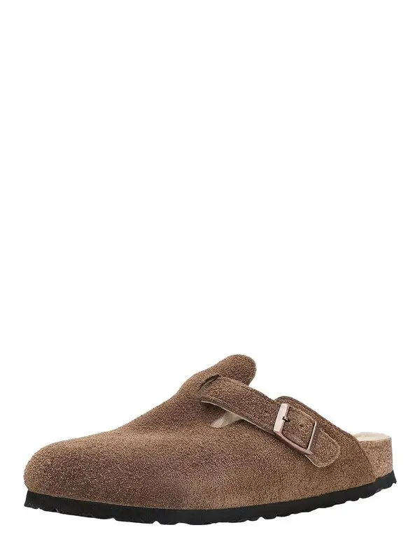 BIRKENSTOCK Boston Shearling Clog Suede Clog Shoes - Dark Tea
