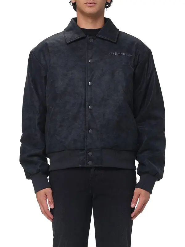 ADIDAS ORIGINALS Relaxed Fit Bomber Jacket In Technical Fabric With Embroidered Logo - Black