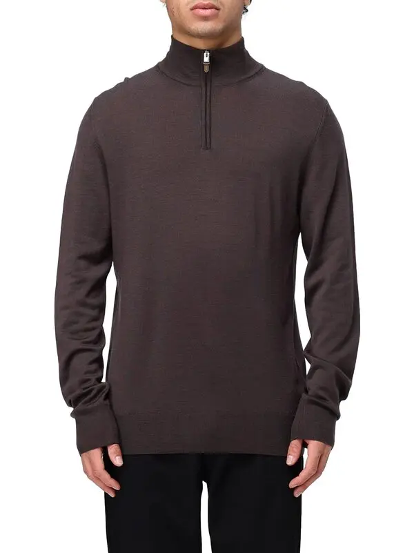 Canali Merino Wool Turtleneck Jumper With Half-zip Closure - Grey