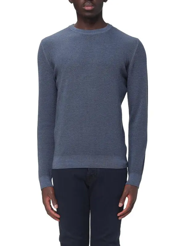 BROOKSFIELD Slim Fit Long-sleeved Crewneck Jumper - Avion