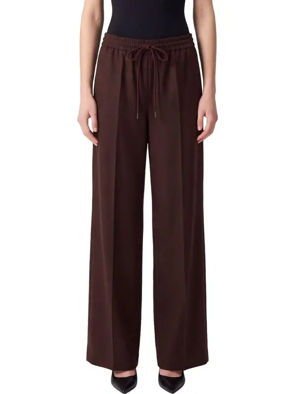 Max Mara Slalom Wide-leg Jogging Trousers In Virgin Wool - Rust