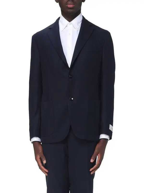 Agnona Single-breasted Pure Cashmere Blazer With Patch Pockets - Blue