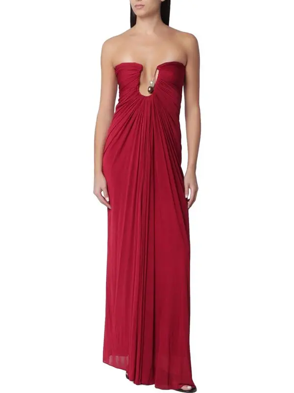 Christopher Esber Off-the-shoulder Long Jersey Evening Gown - Wine