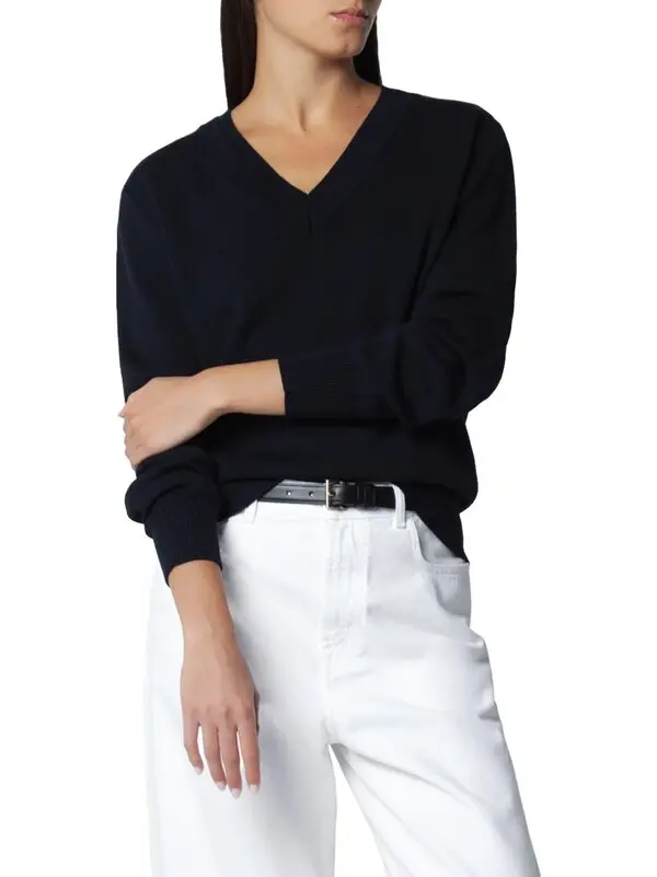 RÓHE V-neck Pure Merino Wool Jumper - Blue
