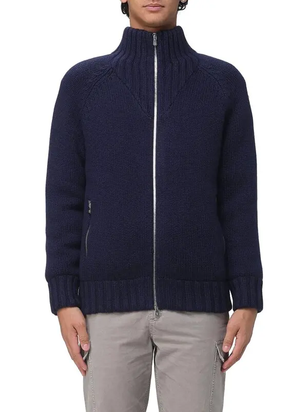 Brunello Cucinelli High Neck Pure Cashmere Zip-up Cardigan - Navy