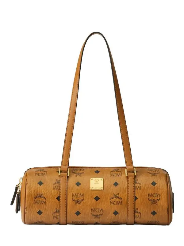 Mcm Aren Small East West Shoulder Bag - Cognac