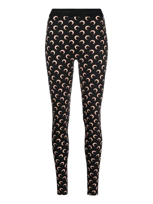 MARINE SERRE Moon Print Leggings - Black