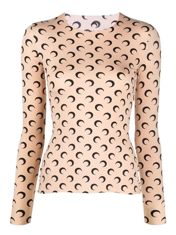 MARINE SERRE Moon Print Top - Beige