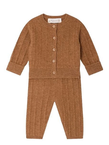 Bonpoint Maxence Set With Fancy Stitch In Cashmere - Hazel