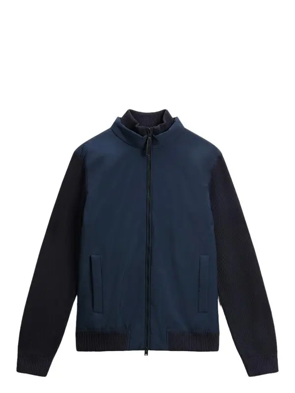 Woolrich Quilted Knit-sleeve Jacket - Cloud Poly Blue