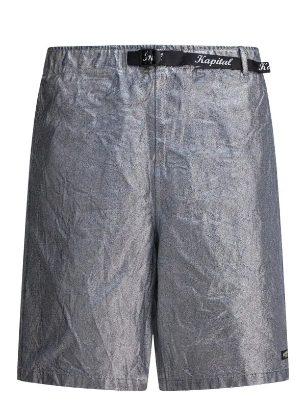 Kapital 12oz Metallic-effect Bermuda Shorts - Silver