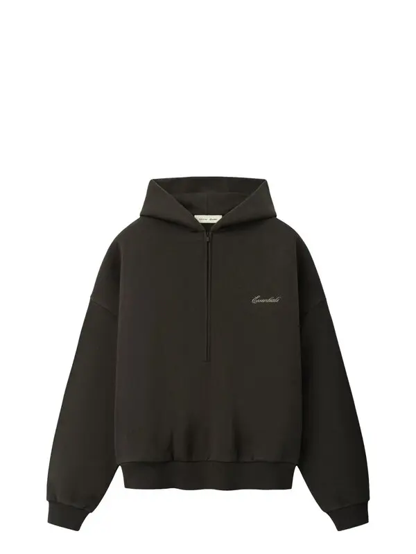 Fear Of God Signature Lounge Half Zip Hoodie - Ink Black