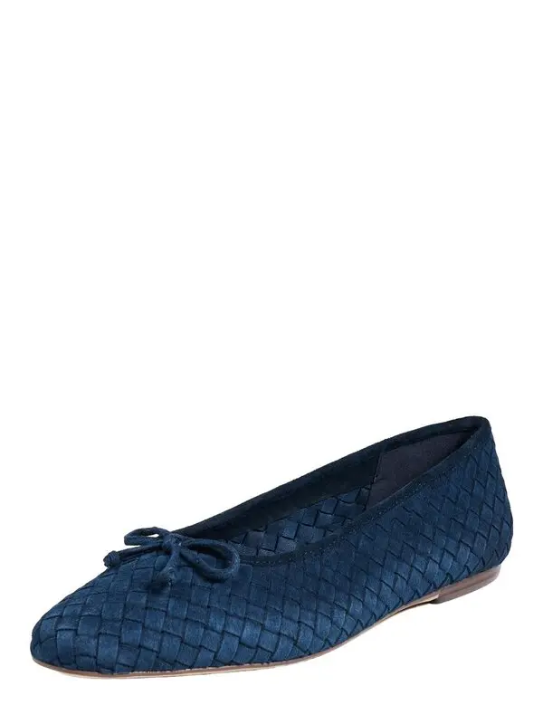 Sam Edelman Ruthie Woven Suede Flats - Oasis Navy