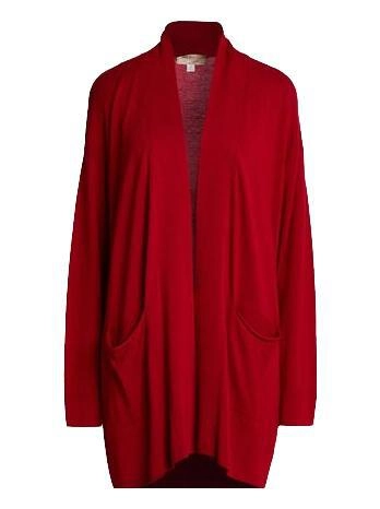 120% Lino Cardigan Size Merino Wool - Red