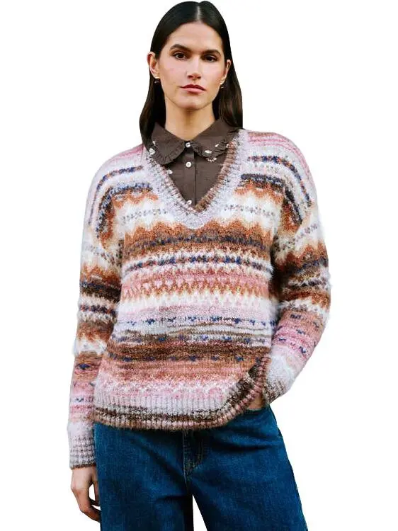 YUMI Fairisle Ralexed Boucle Jumper - Multi