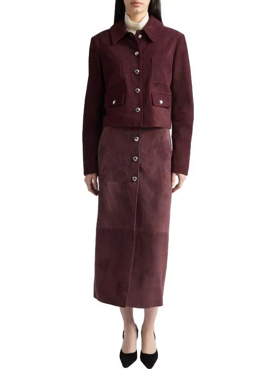 Altuzarra Astley Suede Jacket - Deep Cherry