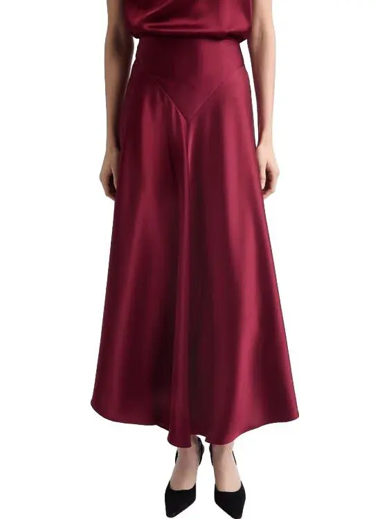 Altuzarra Ames Satin Maxi Skirt - Grenache