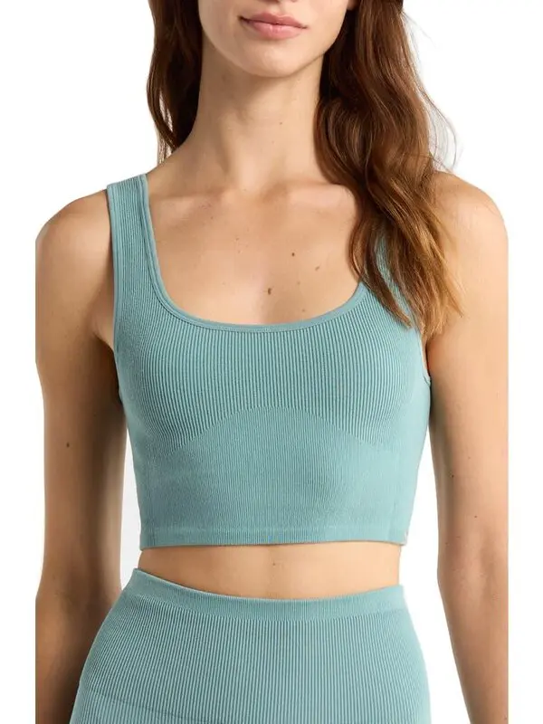 Lunya Seamless Modal Flow Cropped Tank - Musing Moss
