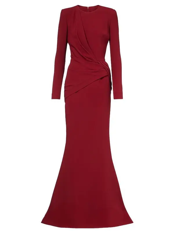 Elie Saab Draped Cady Gown - Red