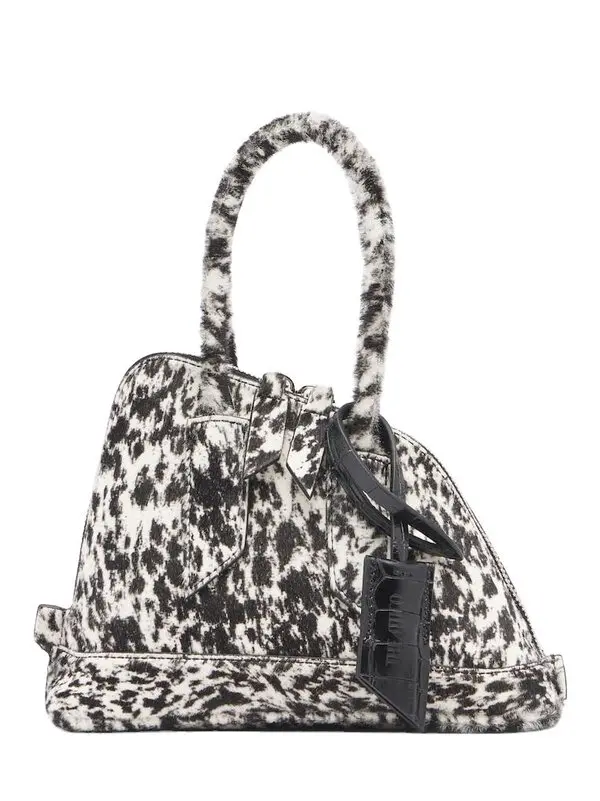 Attico Sant Ambroeus Mini Calf Hair Top-handle Bag - Black
