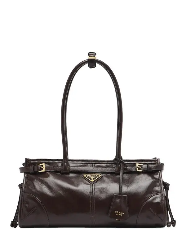 Prada Bonnie Leather Shoulder Bag - Brown