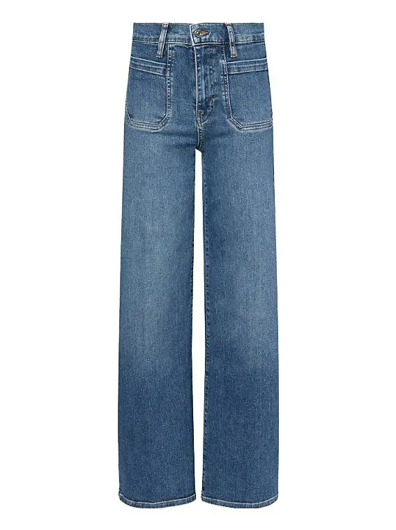 FRAME Le Slim Palazzo High-rise Stretch-denim Jeans - Ether