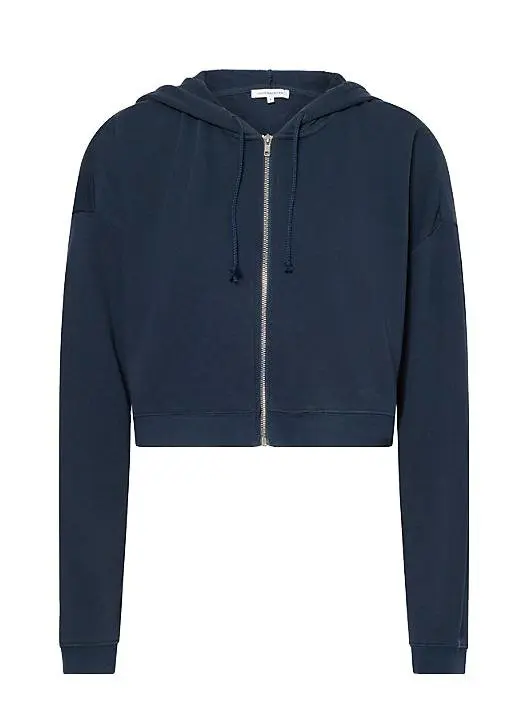 Good American Cropped Cotton Hoody - Navy