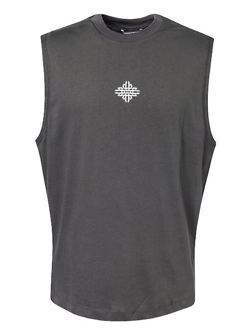THE COUTURE CLUB Luxury In Motion Graphic Cotton Vest - Charcoal