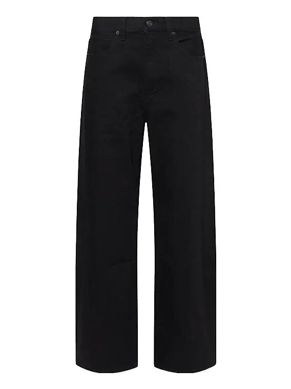 FRAME The Bow Wide-leg High-rise Denim Jeans - Black