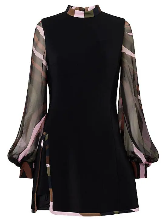 Emilio Pucci Abito Long-sleeve Woven Midi Dress - Nero