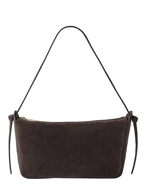 Whistles Knot Suede Shoulder Bag - Chocolate