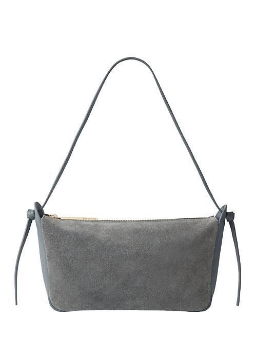 Whistles Knot Suede Shoulder Bag - Grey