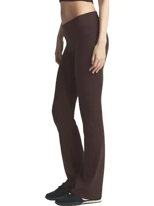 SKIMS Foldover Mid-weight Knit Pants - Espresso