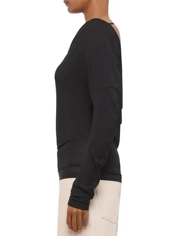 Helmut Lang Open-back Cowlneck Top - Blk