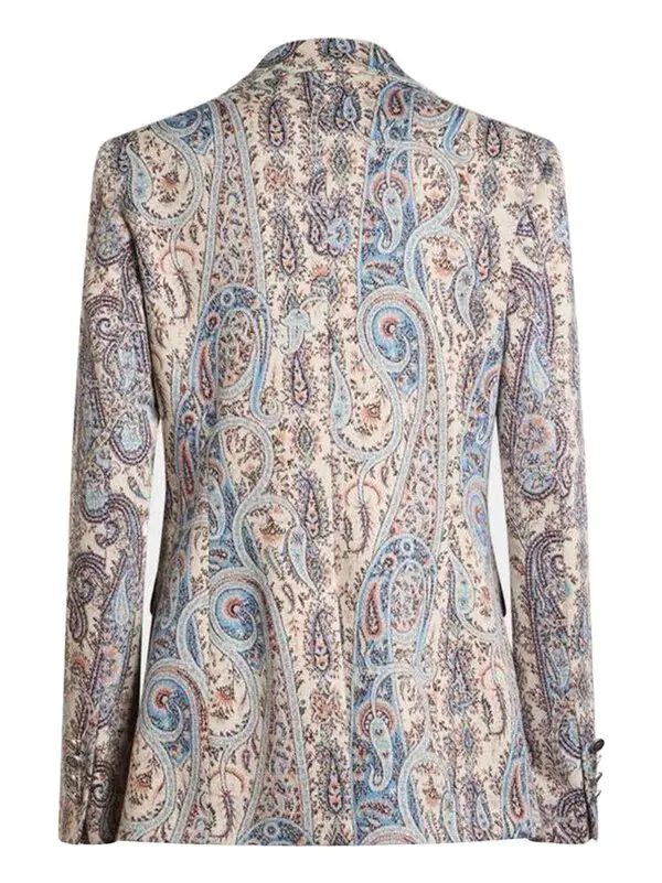 Etro Single-breasted Paisley Jacquard Fitted Jacket - Multicolor