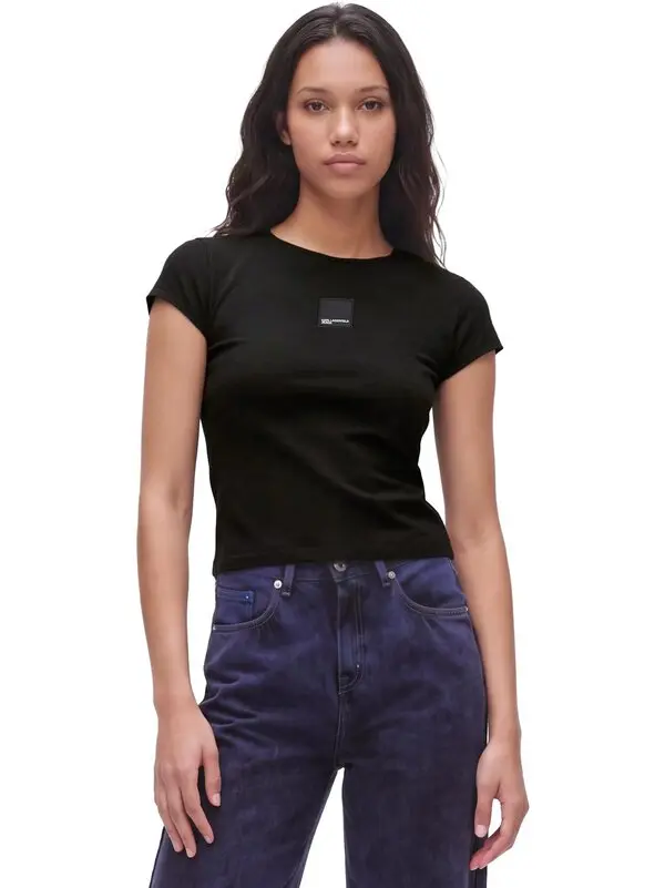 Karl Lagerfeld Capped Sleeves T-shirt - Black