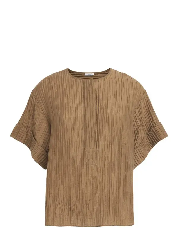 JOSEPH Crinkled Yani Blouse - Brown