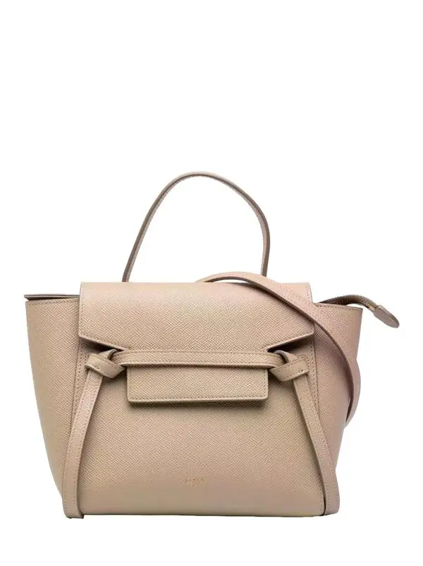 Celine 2022 Nano Grained Calfskin Belt Bag Satchel - Neutrals