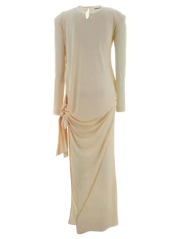 Attico Draped-detail Side-slit Dress - Neutrals