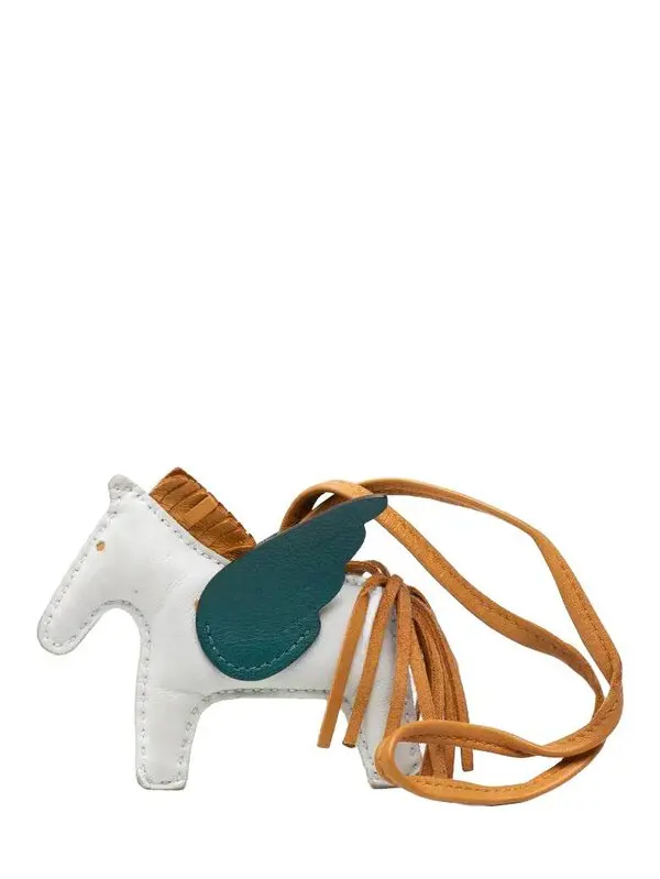 Hermès 2021 Milo Lambskin And Swift Grigri Rodeo Pegase Bag Charm Pm Key Chain - Blue