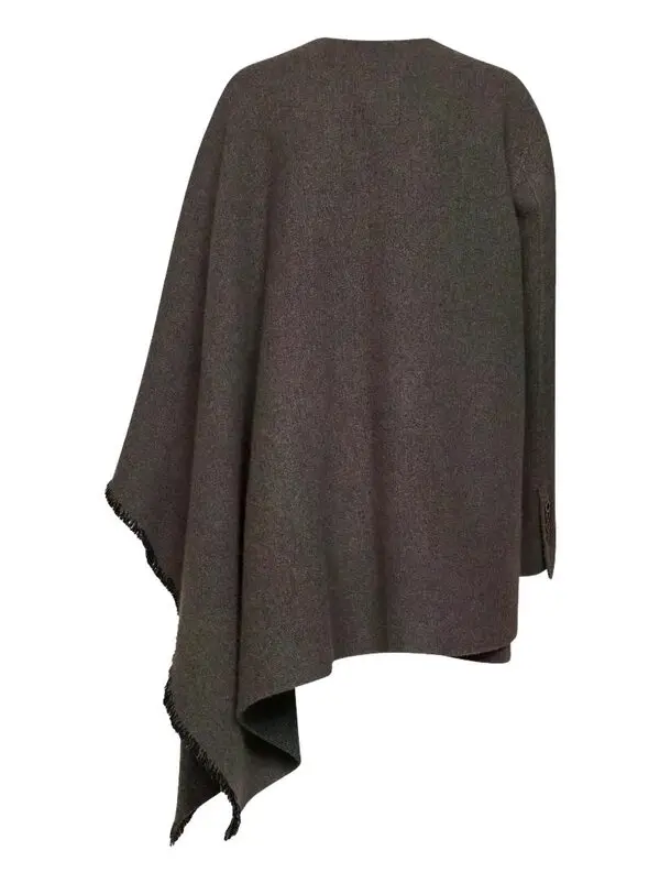 UMA WANG Asymmetric Frayed-edge Cape - Grey